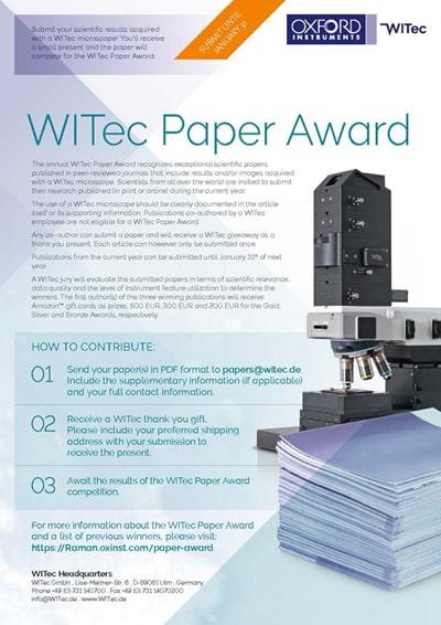 Paper Award - WITec Raman Imaging - Oxford Instruments